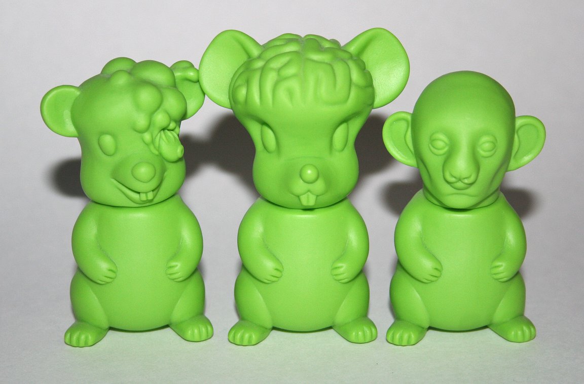 Splurrt Unpainted Green Lab Mice Set