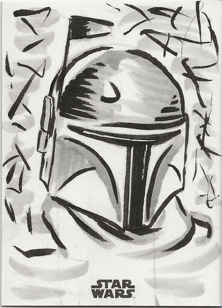 Star Wars Mandalorian Quinton Baker Boba Fett Sketch Card